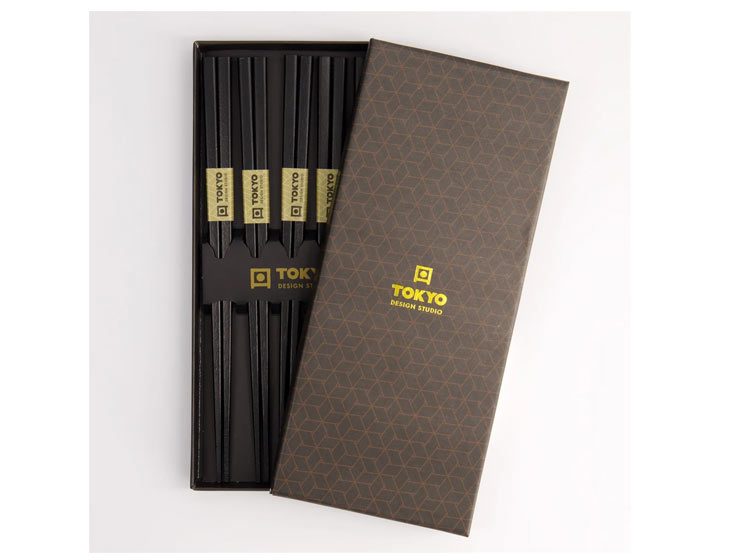 Køb Chopstick Spisepinde Giftset Square Black Tokyo Design Studio 5 par ...